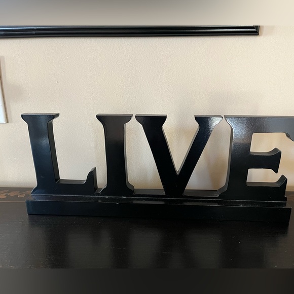 Accents | Preowned Wooden Live Sign Black | Poshmark